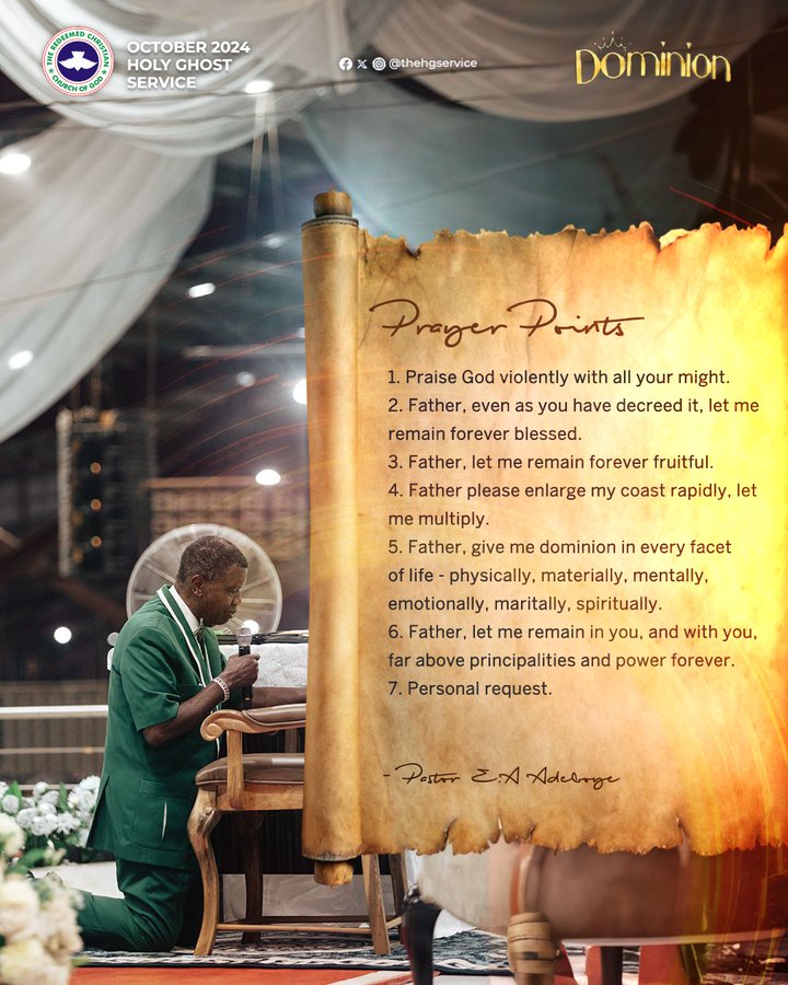 October Prayer Points And Bible Passages. Dominion | Prayer Point
